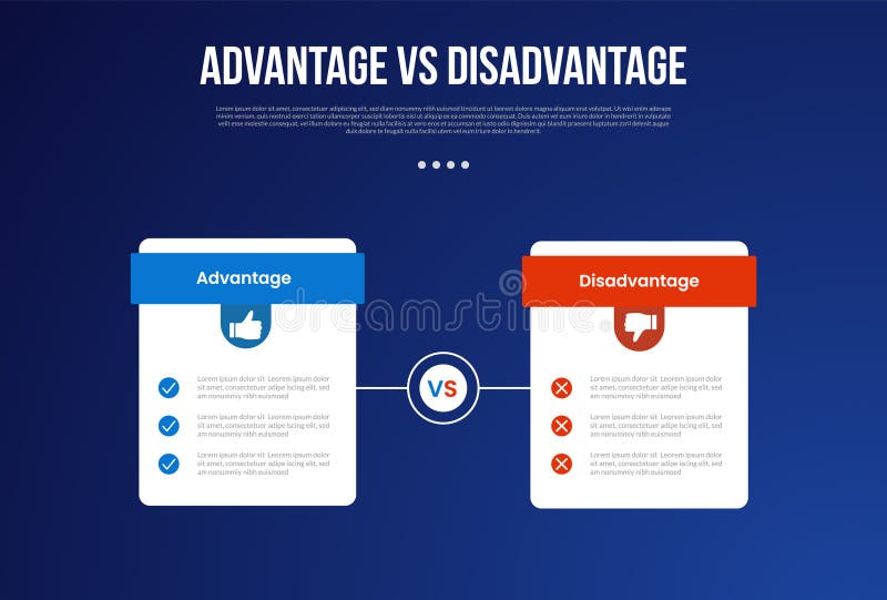 Advantage Vs Disadvantage Infographic for Comparison Data with Price ...