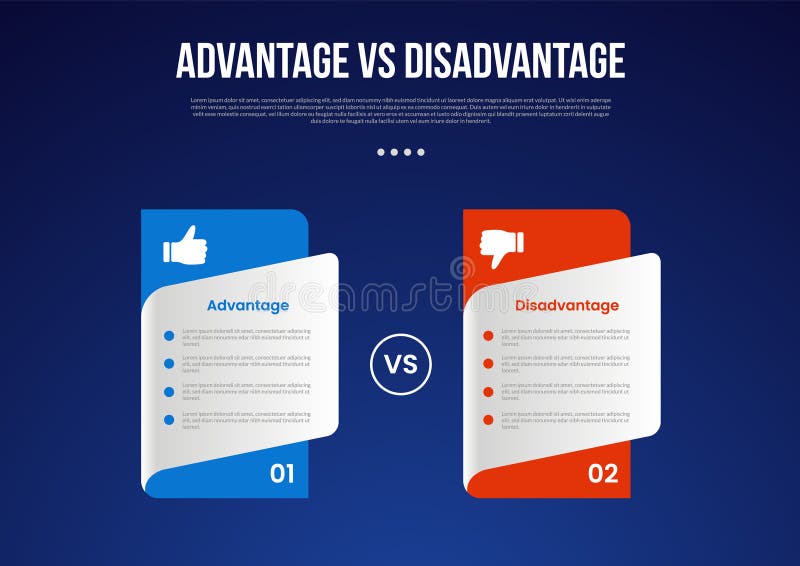 Advantage Vs Disadvantage Infographic for Comparison Data with Pricing ...