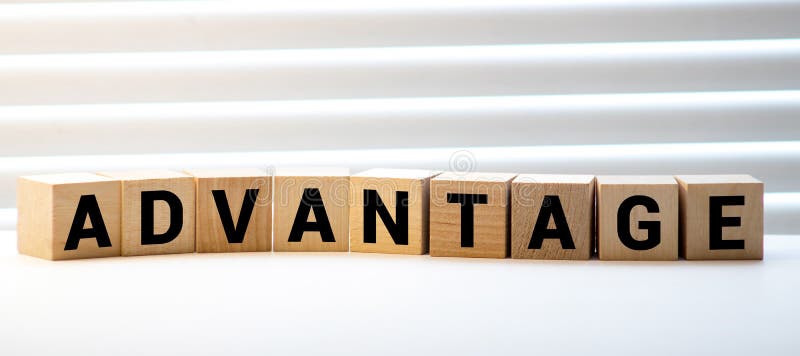 Advantage Word Made with Building Blocks. Business Competitors Concept ...