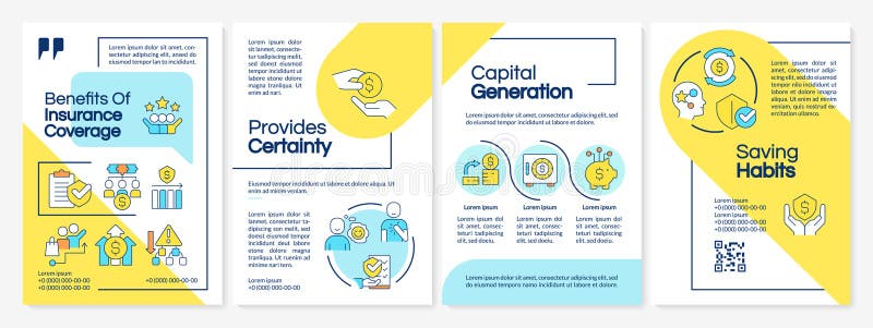 Advantages of Insurance Coverage Blue and Yellow Brochure Template ...