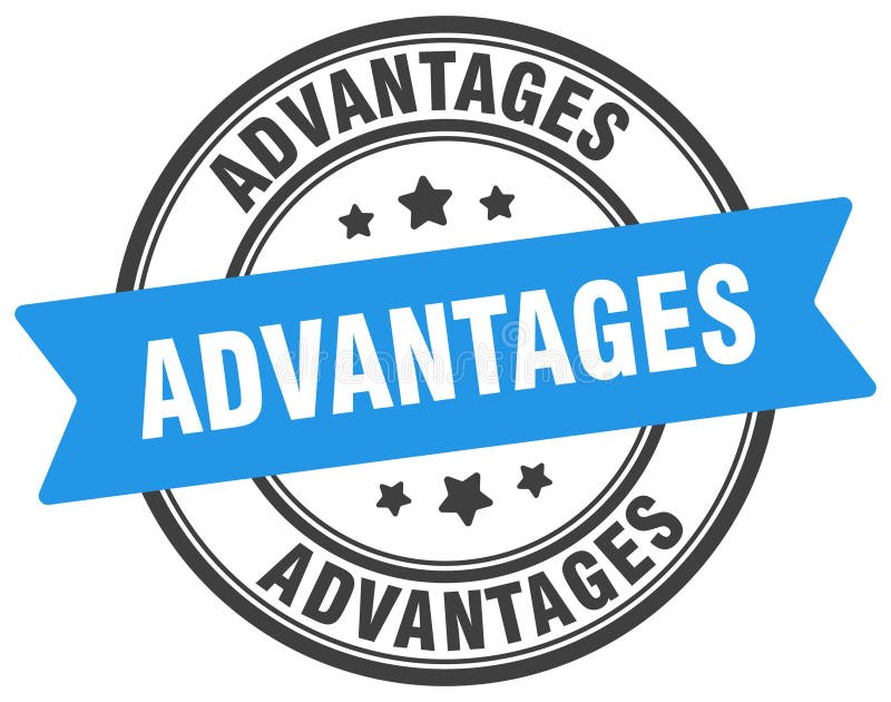Advantages Stamp. Advantages Label on Transparent Background. Round ...