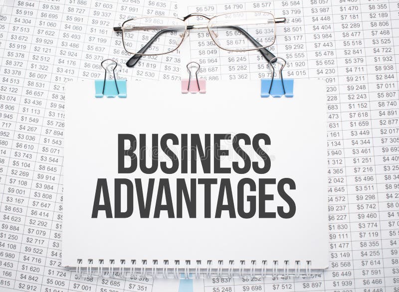 Advantages Text Written on Paper with Pen and Glasses Stock Image ...