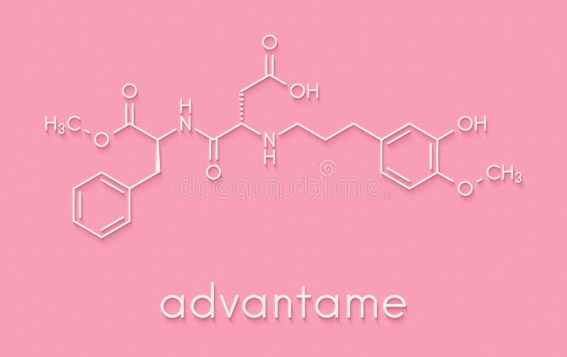Advantame E969 Sugar Substitute Molecule. Skeletal Formula. Stock ...