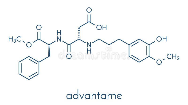 Advantame E969 Sugar Substitute Molecule. Skeletal Formula. Stock ...