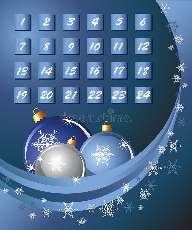 Advent Calendar blue stock vector. Illustration of date - 16717857