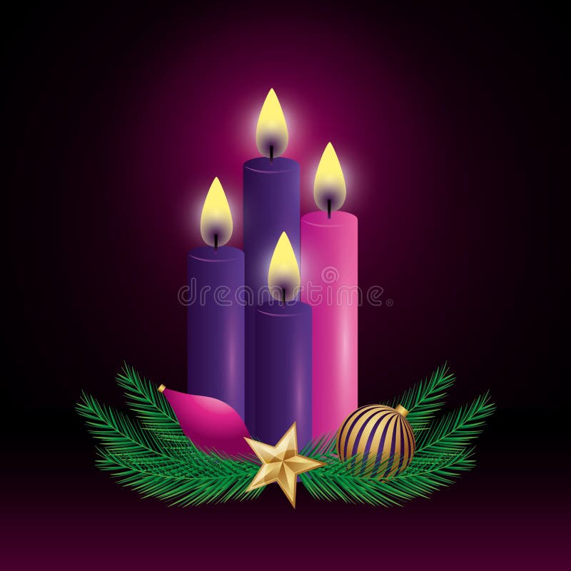 Advent candles vector stock vector. Illustration of festive - 236051408
