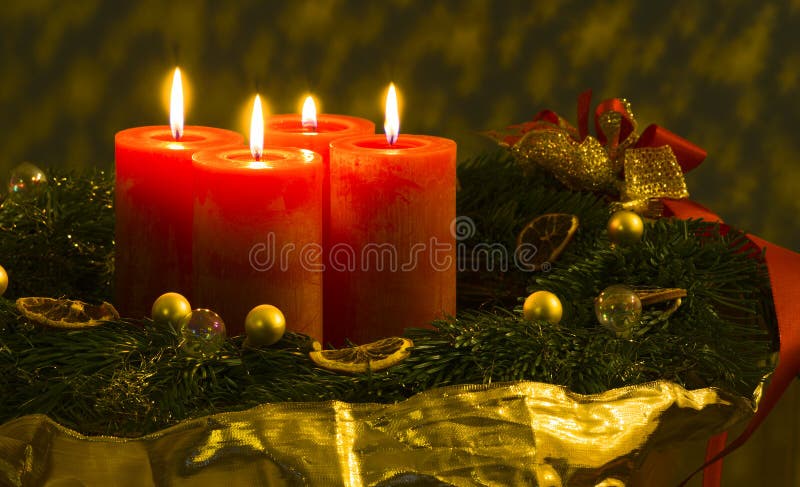 Advent wreath /2 stock photo. Image of advent, gold, wreath - 1621488
