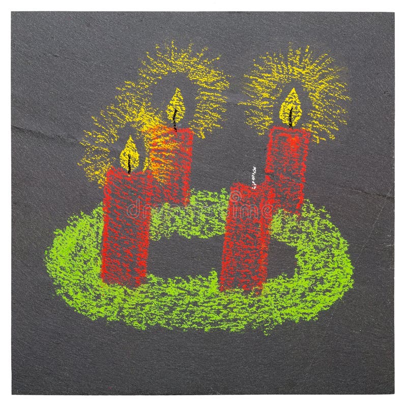 Advent wreath stock photo. Image of draw, candle, burning - 37032030