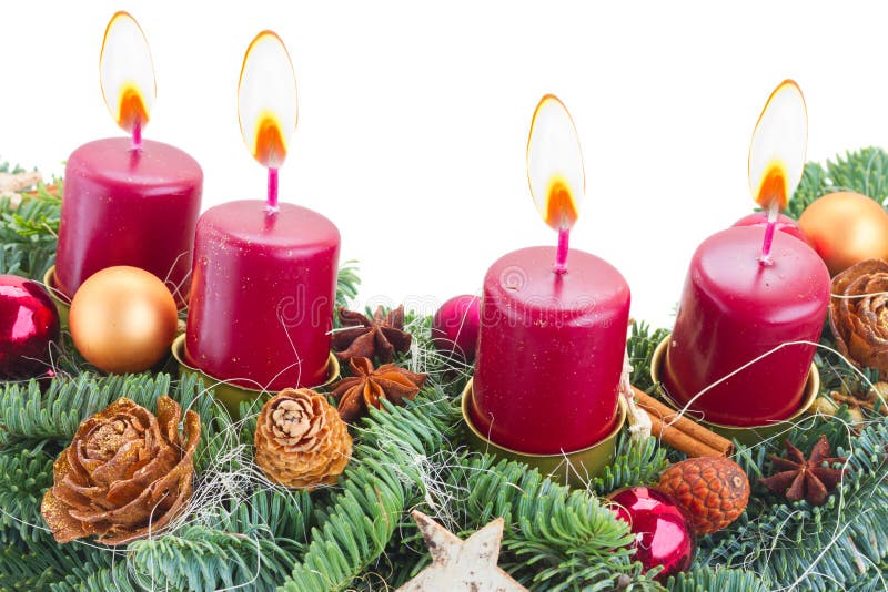 527 Advent Wreath Red White Four Burning Candles Stock Photos - Free ... 527 Advent Wreath Red White Four Burning Candles Stock Photos - Free ...