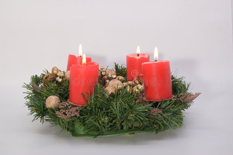 Advent Wreath on the Fourth Advent Stock Photo - Image of advent, time ...