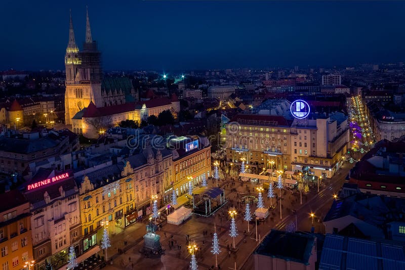 Zagreb, a Capital E a Maior Cidade Da Croácia Presa No Mapa Imagem de ...