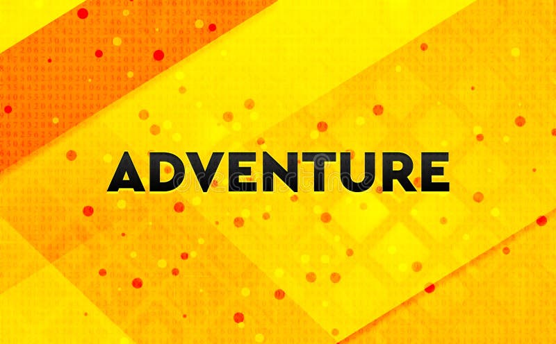 Adventure Abstract Digital Banner Yellow Background Stock Illustration ...
