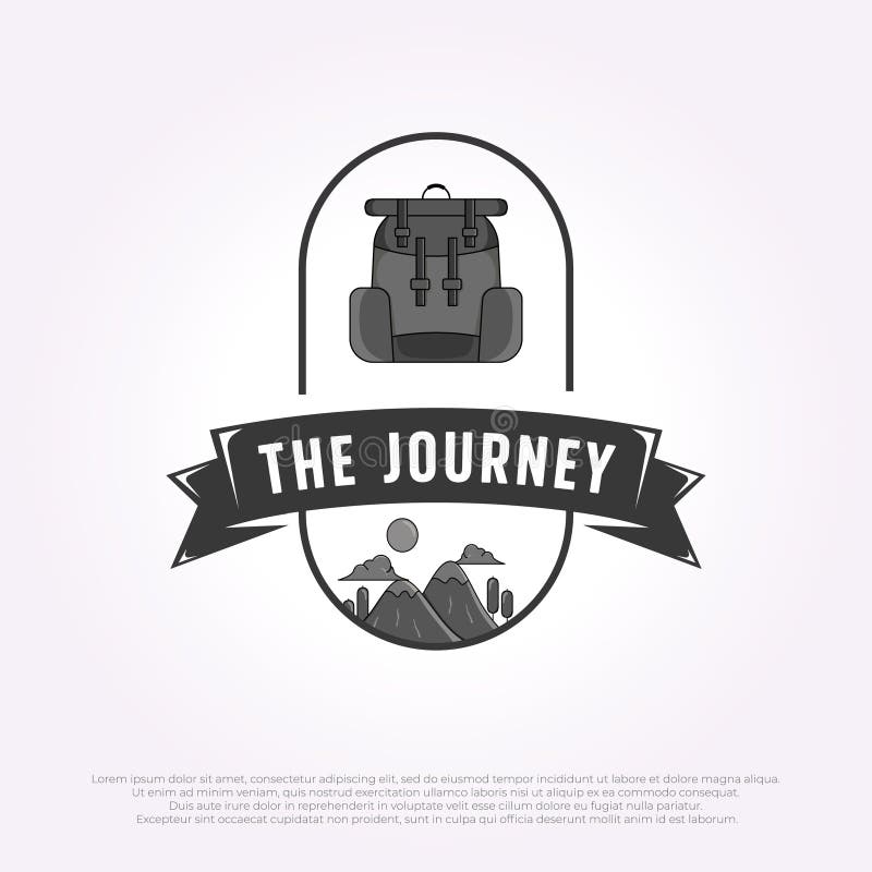 Adventure Activity Logo Icon Emblem Badge. Backpack Vector Vintage ...
