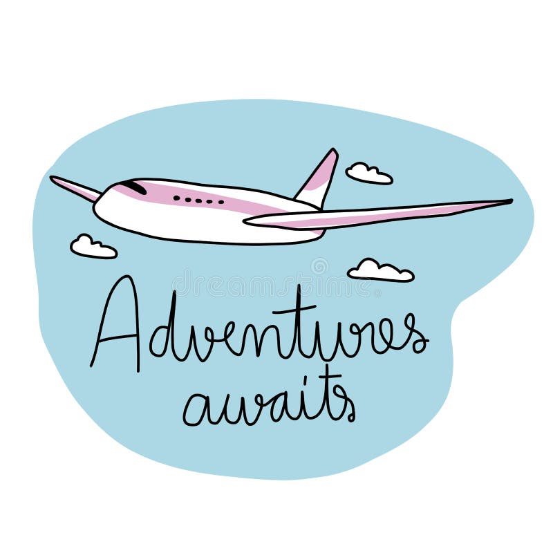 New Day is a New Adventure Air Plane Cartoon Illustration Stock Vector ...