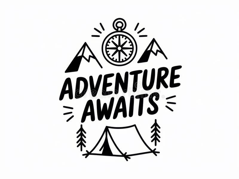 Adventure Awaits: Explore the Outdoors with Mountains, Compass, and ...