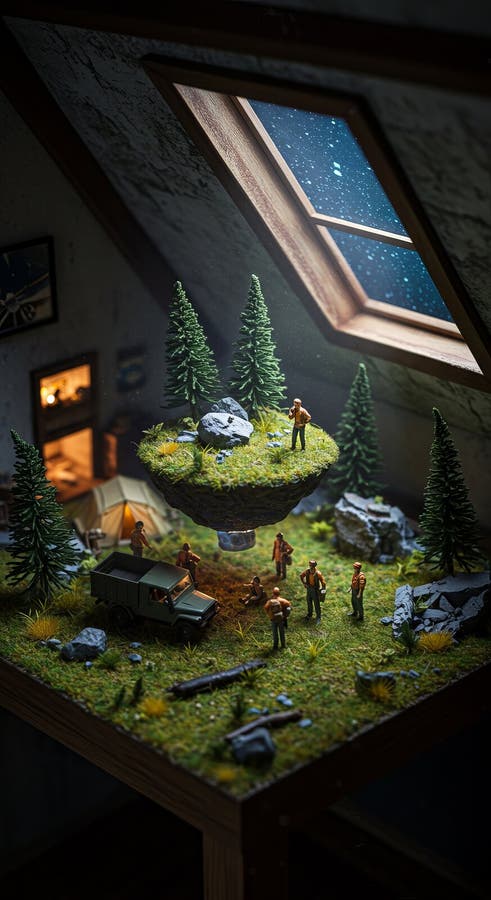 Adventure Awaits: Miniature Forest Scene with Floating Island and ...