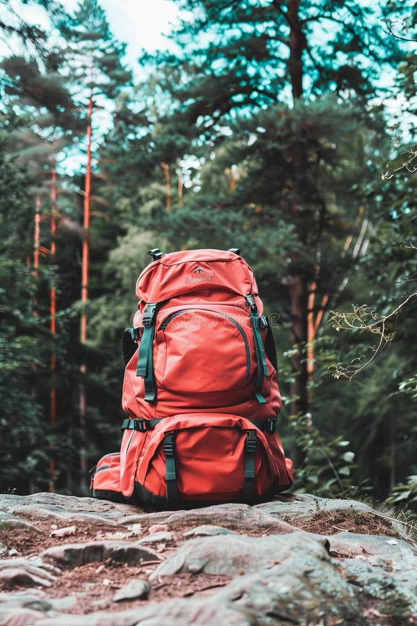 Adventure Backpack on Mountain Edge Hacking Travel Concept for Intrepid ...