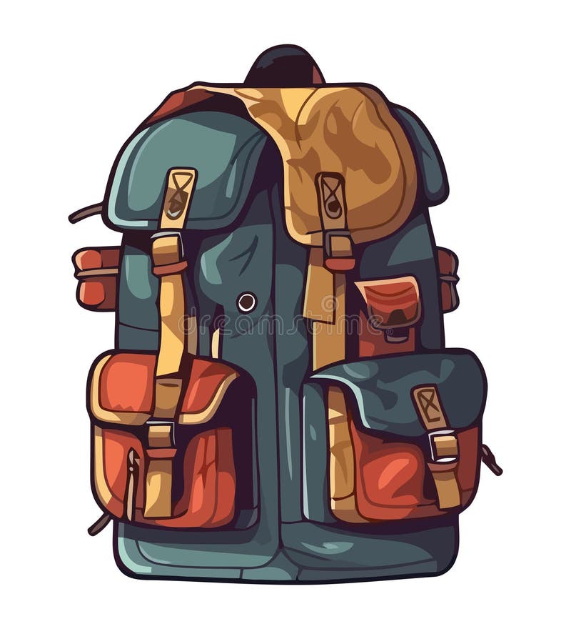Adventure backpack tourist stock vector. Illustration of vector - 276015232