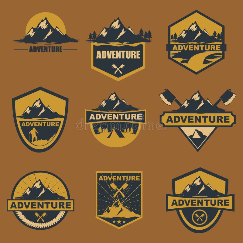 Adventure Badges Set stock vector. Illustration of exploration - 78353812