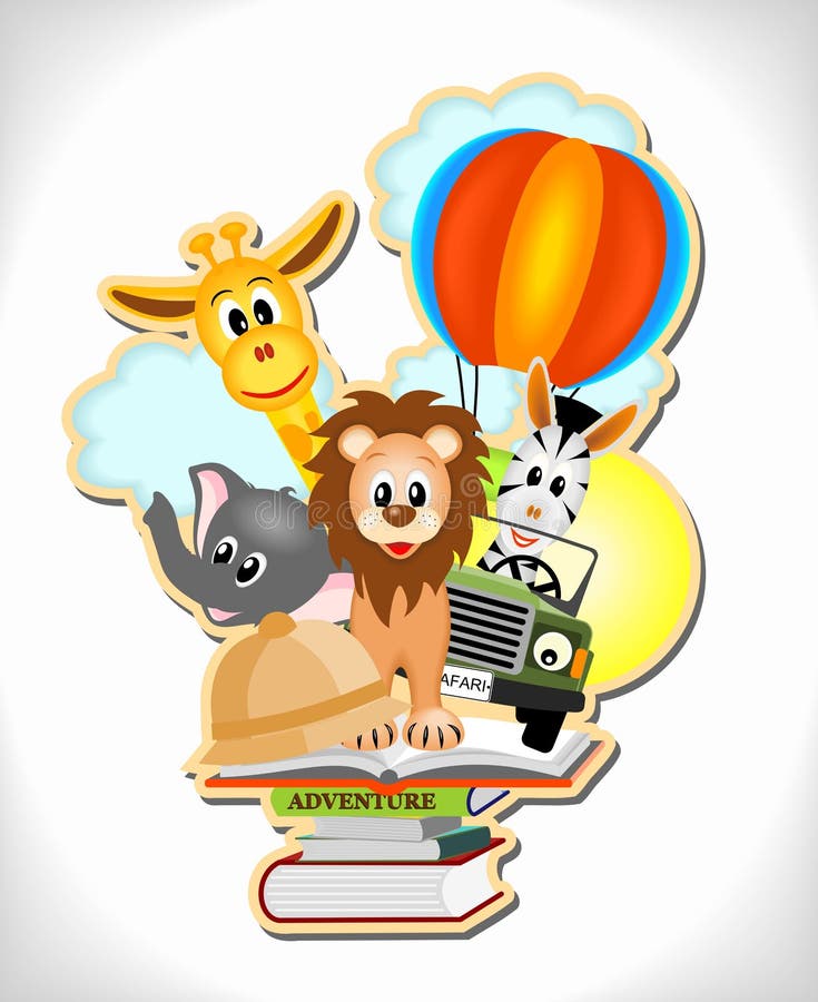 Adventure books stock vector. Illustration of elephant - 24445509
