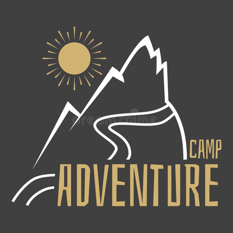 Adventure Camp. Vector Emblem Camp. the Inscription on the Background ...