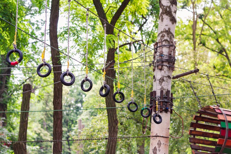 Adventure Climbing High Wire Park Stock Image - Image of leisure ...