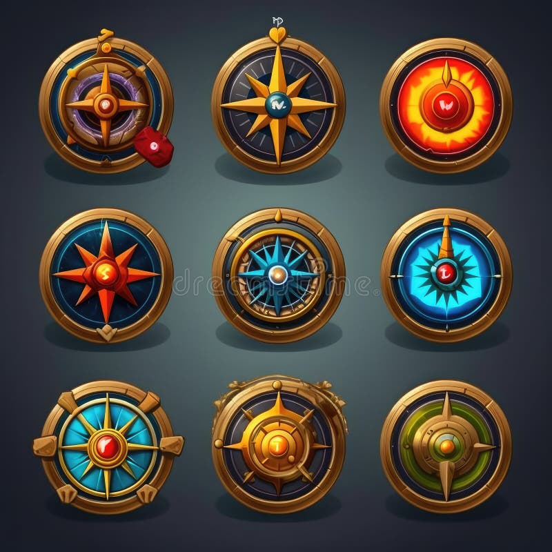 Adventure Compass Game Ai Generated Stock Photo - Image of arrow, west ...