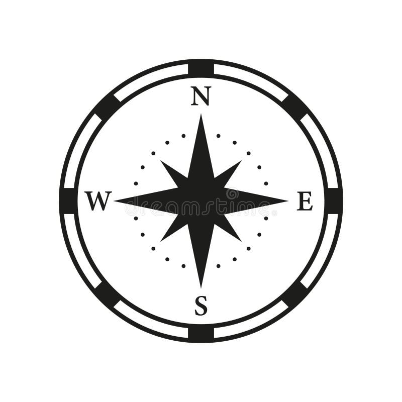 Adventure Direction Arrow To North South West East Orientation Navigator Modern Sign Compass
