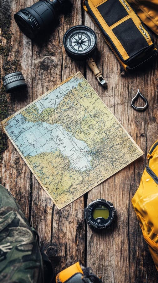 Adventure Essentials, Map, Compass, and Gear for Exploring the ...