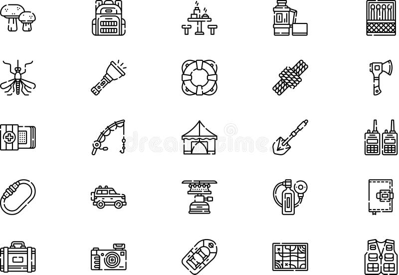 Adventure Icons Collection is a Vector Illustration with Editable ...