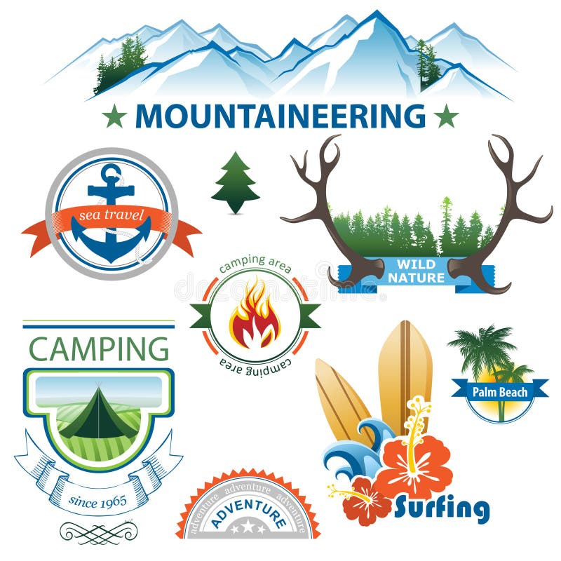 Adventure icons stock vector. Illustration of color, sign - 29247073