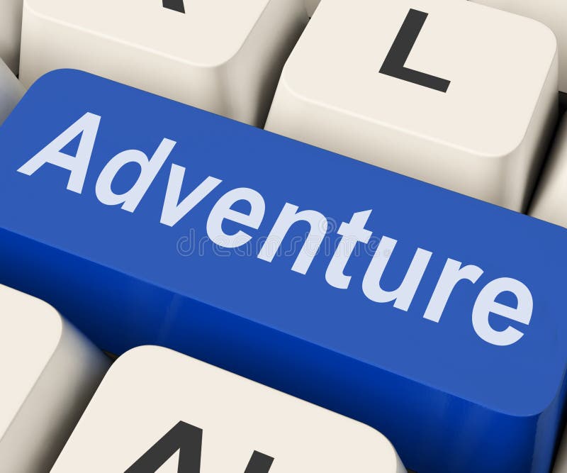 Adventure Key Means Venture Stock Illustration - Illustration of online ...