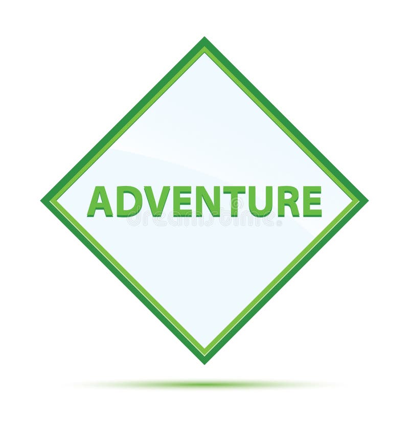 Adventure Modern Abstract Green Diamond Button Stock Illustration ...