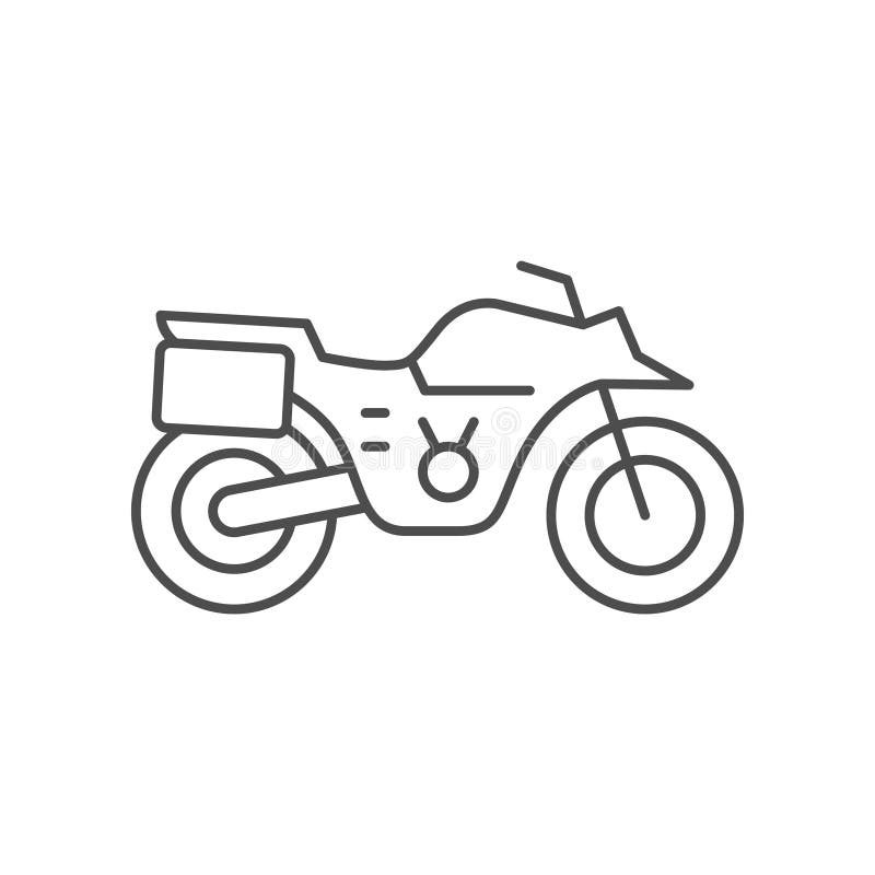 Adventure Motorcycle Line Outline Icon Stock Vector - Illustration of ...