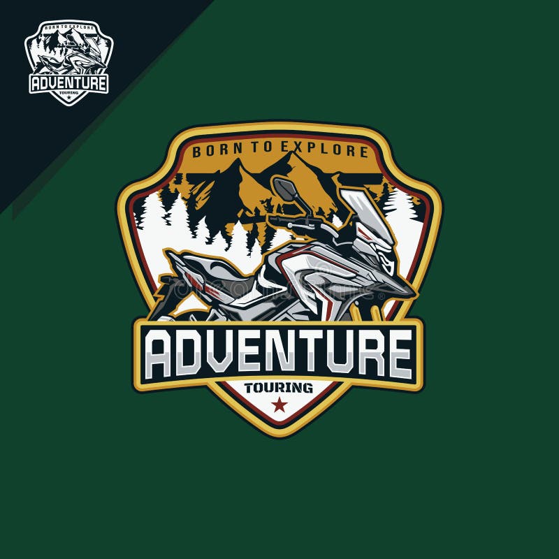 Adventure Motorcycle Logo Emblems Stock Vector - Illustration of ...