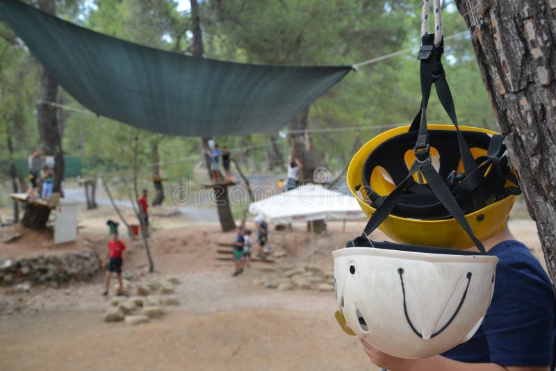Adventure Park Activities Camp Stock Photo - Image of zone, background ...