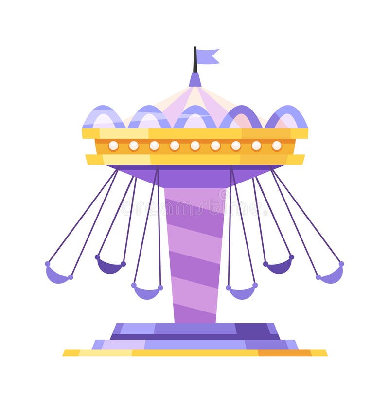 Adventure Park Ride Cartoon Attraction Stock Vector - Illustration of ...