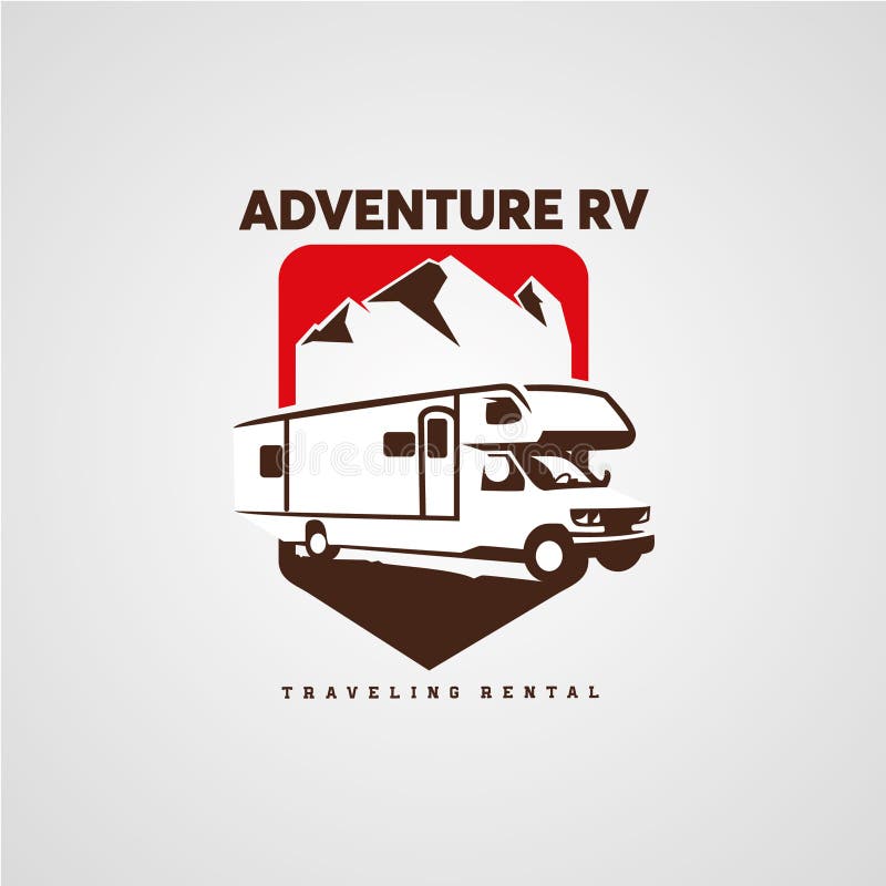 Adventure RV Camper Car Logo Designs Template Stock Vector ...