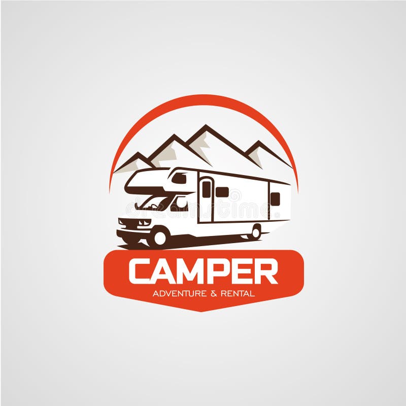 Adventure RV Camper Car Logo Designs Template Stock Vector ...