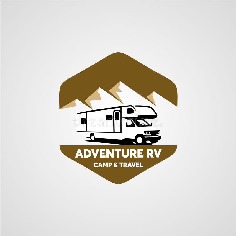 Adventure RV Camper Car Logo Designs Template Stock Vector ...
