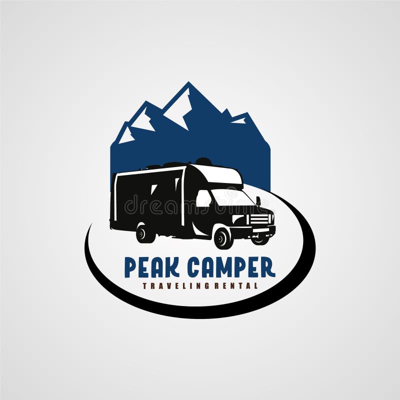 Adventure RV Camper Car Logo Designs Template Stock Vector ...