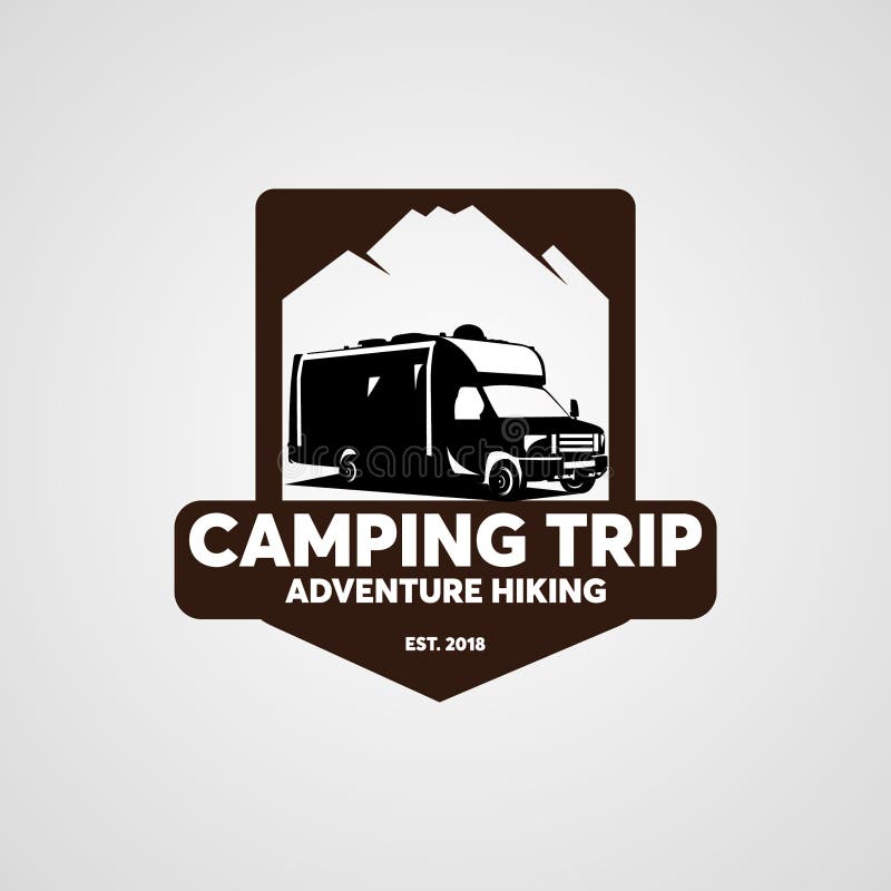 Adventure RV Camper Car Logo Designs Template Stock Vector ...