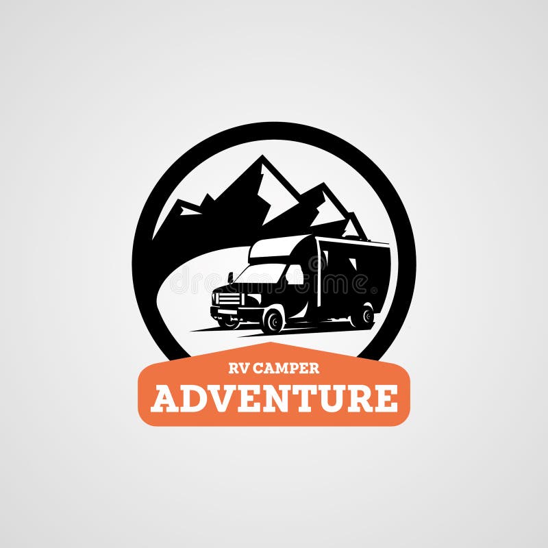 Adventure RV Camper Car Logo Designs Template Stock Vector ...