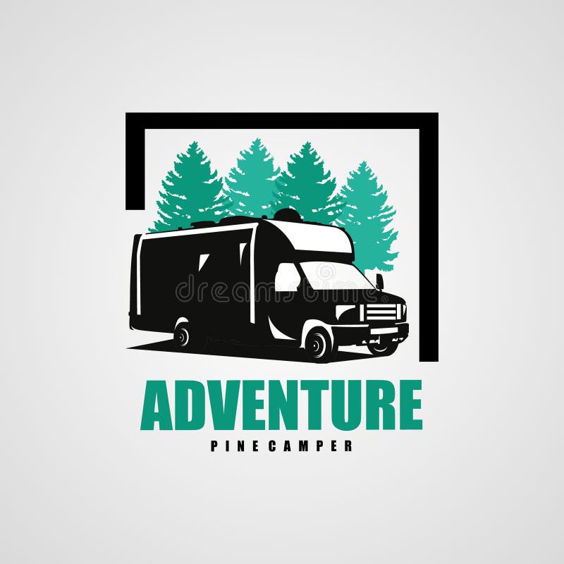 Adventure RV Camper Car Logo Designs Template Stock Vector ...