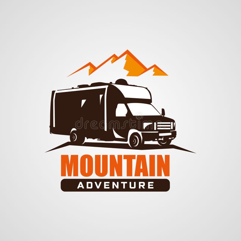 Adventure RV Camper Car Logo Designs Template Stock Vector ...