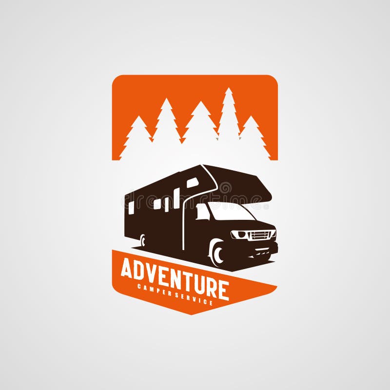 Adventure RV Camper Car Logo Designs Template Stock Vector ...