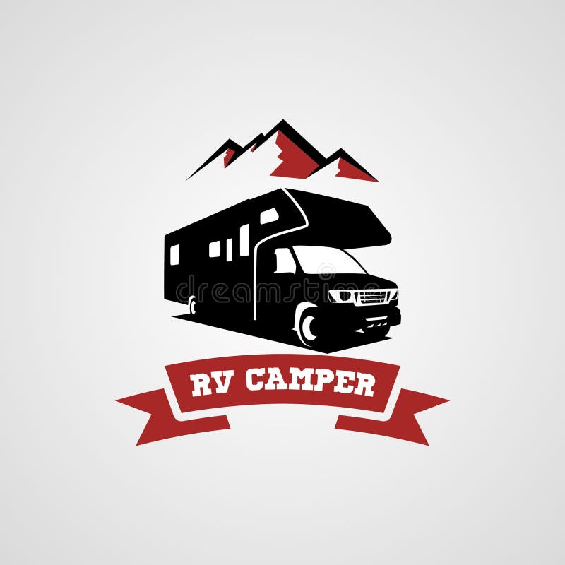 Adventure RV Camper Car Logo Designs Template Stock Vector ...