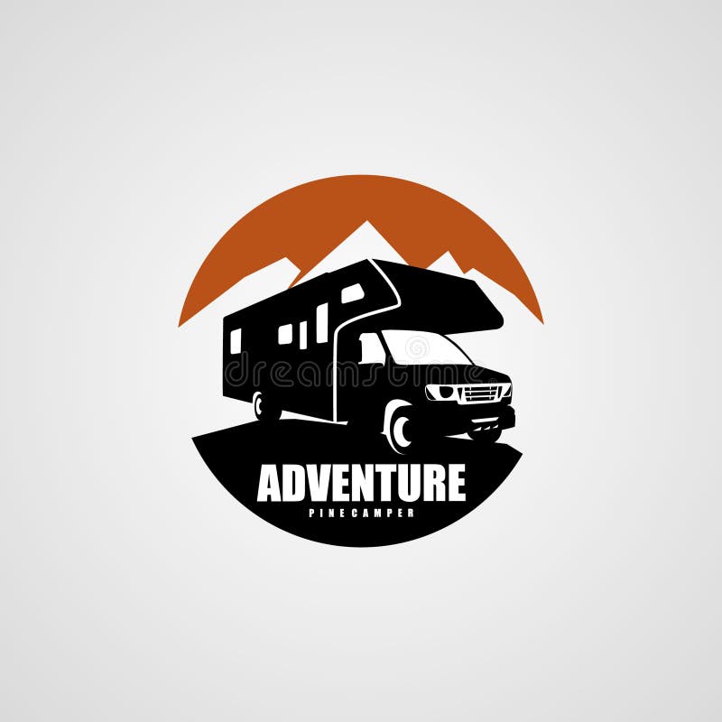 Adventure RV Camper Car Logo Designs Template Stock Vector ...