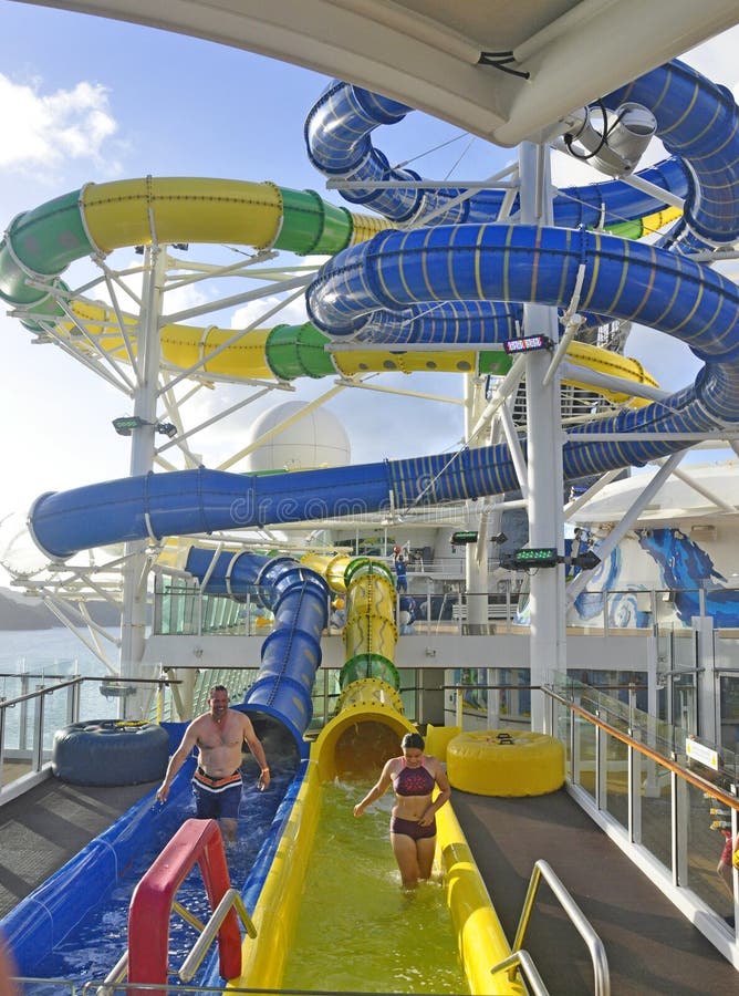Pool and waterslides stock photo. Image of warm, active - 5856686
