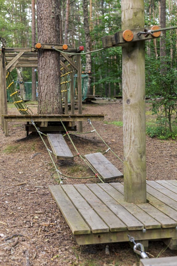 Adventure Seekers Can Navigate Various Climbing Structures and Bridges ...